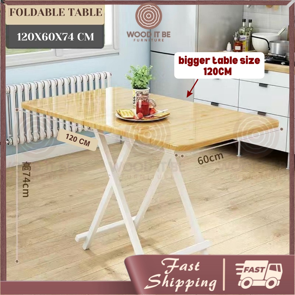 WOODitbe Foldable Table Dining Table Folding Portable Meja Lipat Meja ...