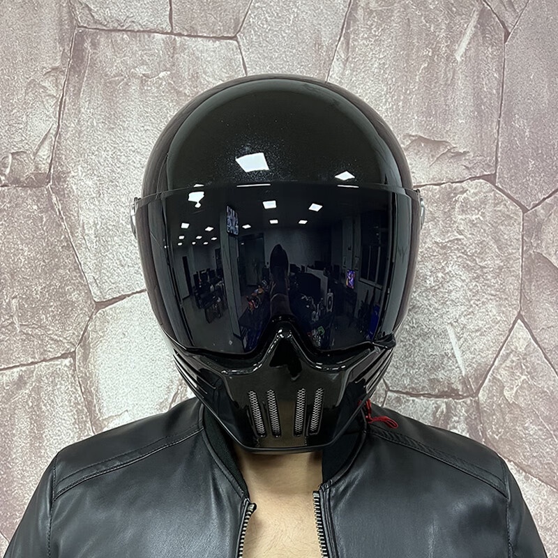 Male Cruise Full Helmet Ghost Rider Moped motorcycle helmet | Shopee ...