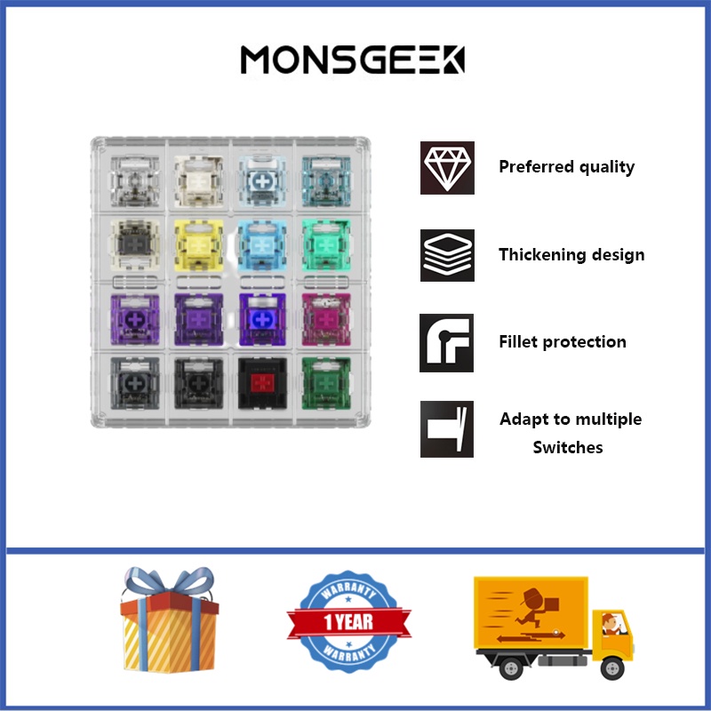Akko/MonsGeek Acrylic 16-key Switch Tester With Dust-proof Cover For ...