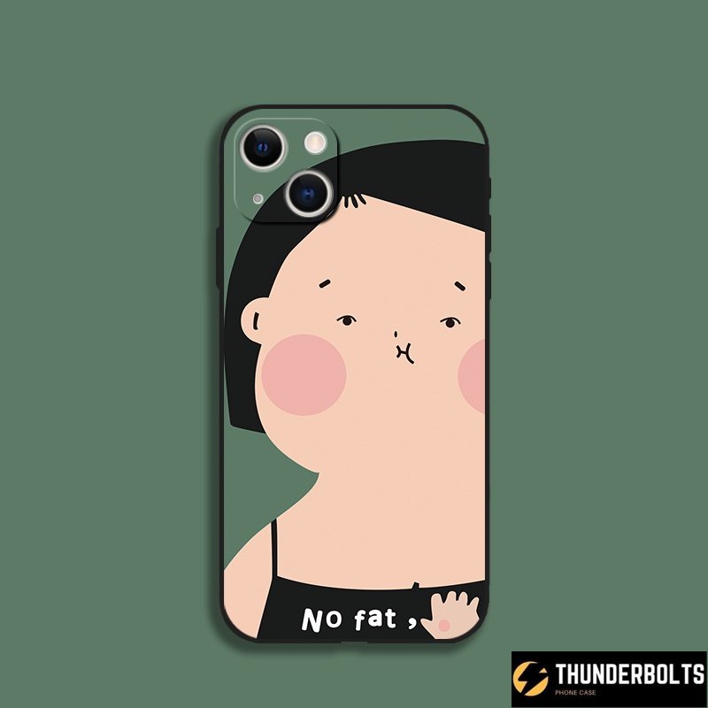 TC Funny Fat Girl Casing Compatible For iPhone 13 mini 14 Pro Max 6s 7 ...