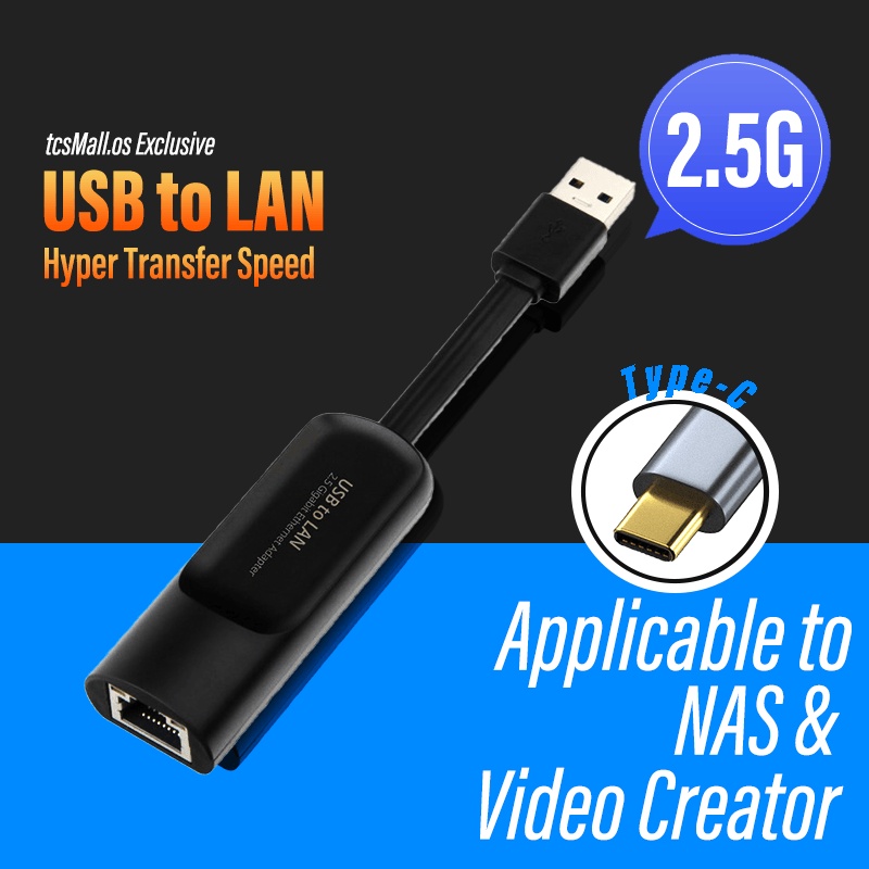 2.5G USB C to Lan Card 2.5 Gbps Network Gigabit NIC RTL8156 Type-C Plug ...