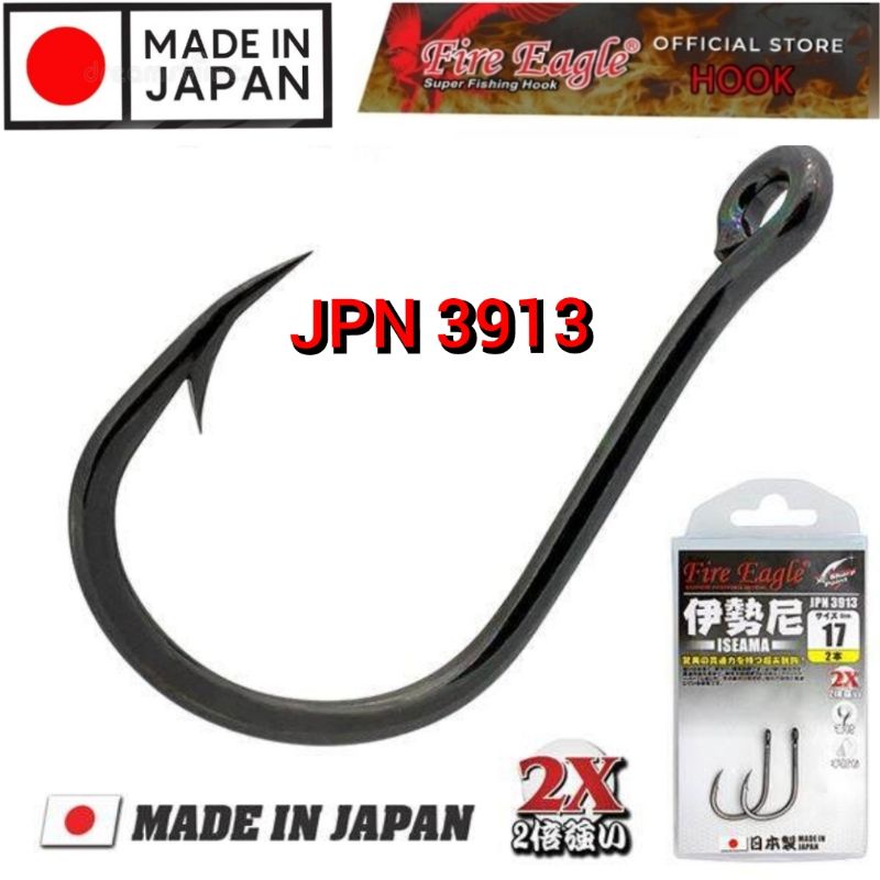 (MADE IN JAPAN) 2X STRONG MATA KAIL ISEAMA FIRE EAGLE JPN 3913 FISHING HOOK SUPER SHARP HOOK ...