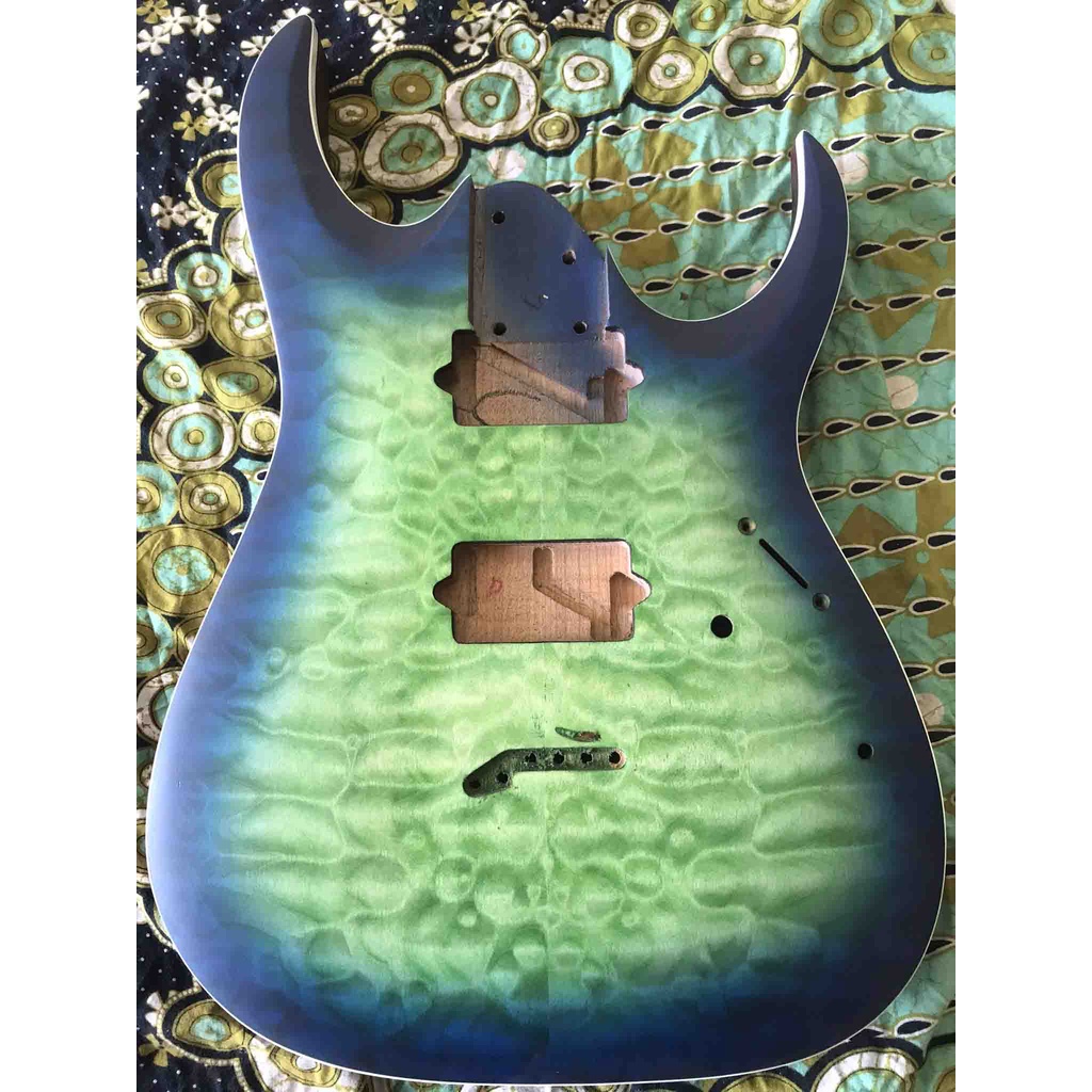 Original Body Ibanez RGAIX6MQM Surreal Blue Burst Rga Iron Label Guitar Rgaix 6 Mqm Rgaix6 ...