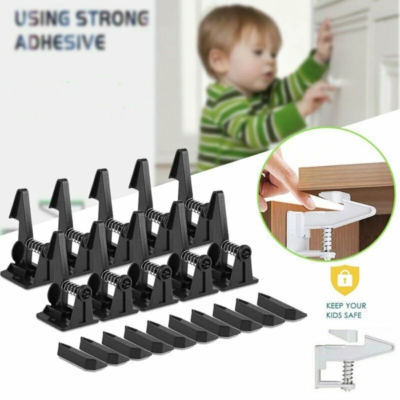 Cabinet Door Drawer Lock Protection Child Safety Device Spring Lock ...