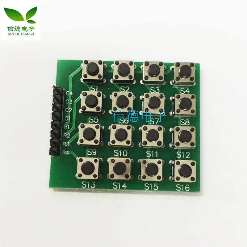 In Line Button 4x4 Matrix Keyboard 16 Button Microcontroller External Expansion Keyboard Not 
