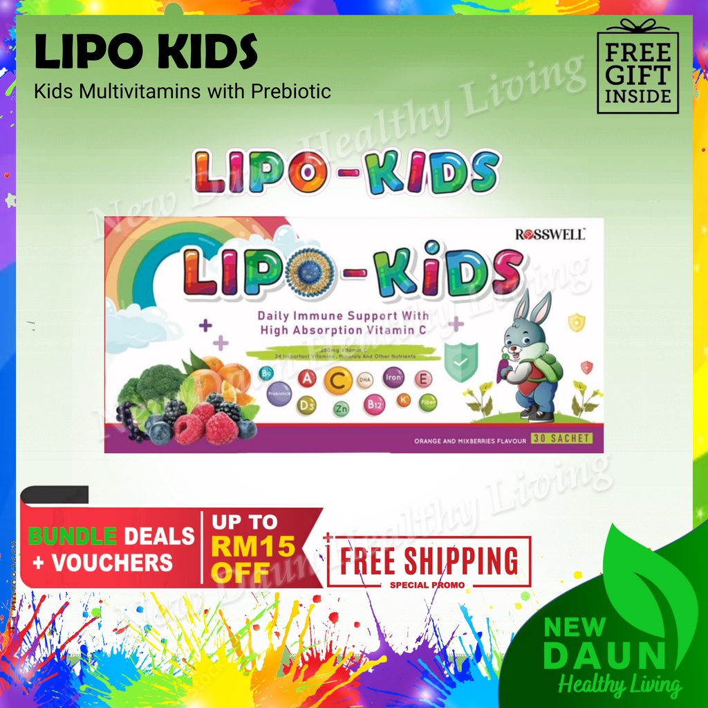 [NEW ARRIVAL] ORIGINAL LIPO KIDS (30 sachets) TRIPLE ACTION ...