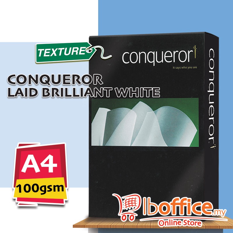 A4 Conqueror LAID Paper - Brilliant White - 100gsm - 500sheets | Shopee ...