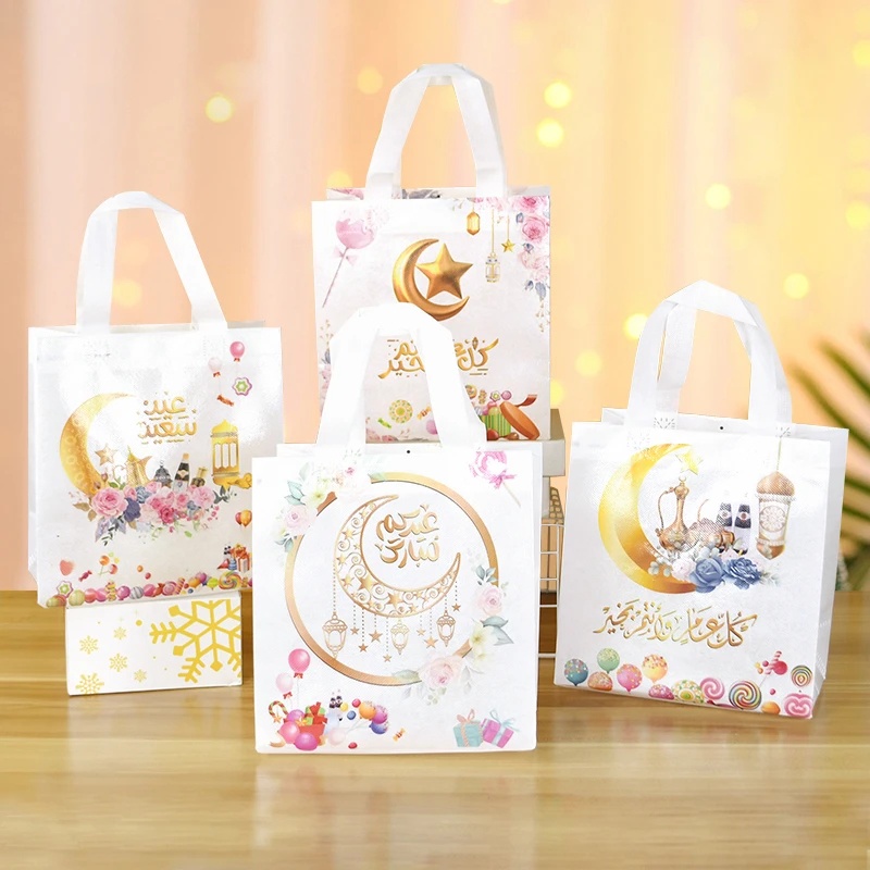 Portable Ramadan Candy Packing Bag Fabric Eid Printing Gift Bag Kareem ...