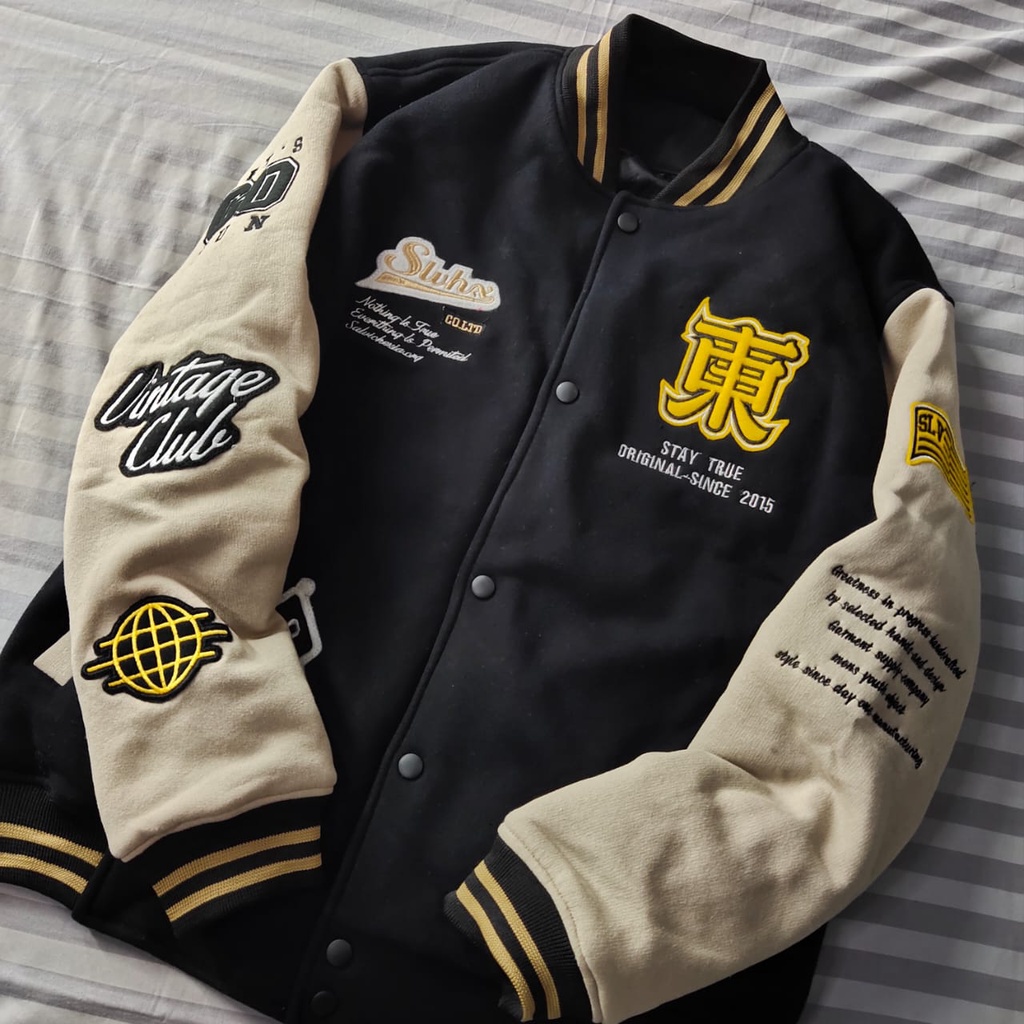 Kamikze Kanji Japanese Varsity Baseball Jacket/Varsity Jacket Men Women ...