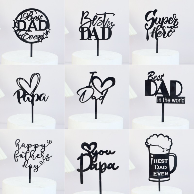 Father's Day Cake Topper Acrylic Happy Father's Day Cake Topper for ...