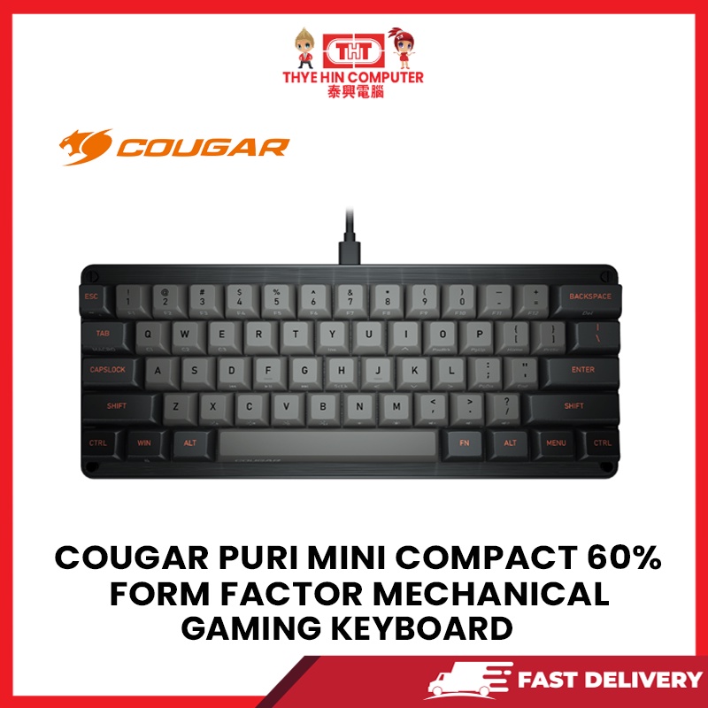 COUGAR PURI MINI COMPACT 60% FORM FACTOR MECHANICAL GAMING KEYBOARD ...