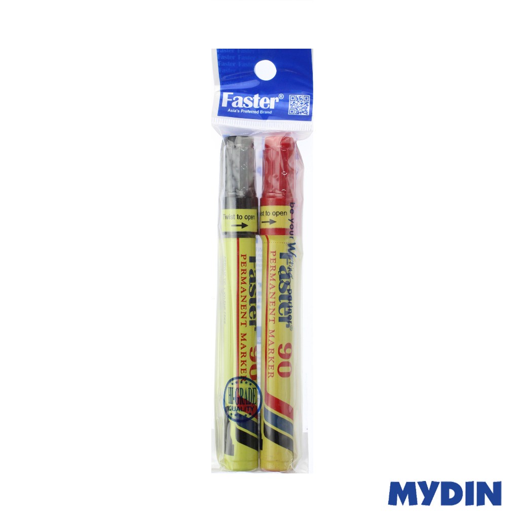 Faster Marker Permanent MF90 2's (Black & Red) | Shopee Malaysia