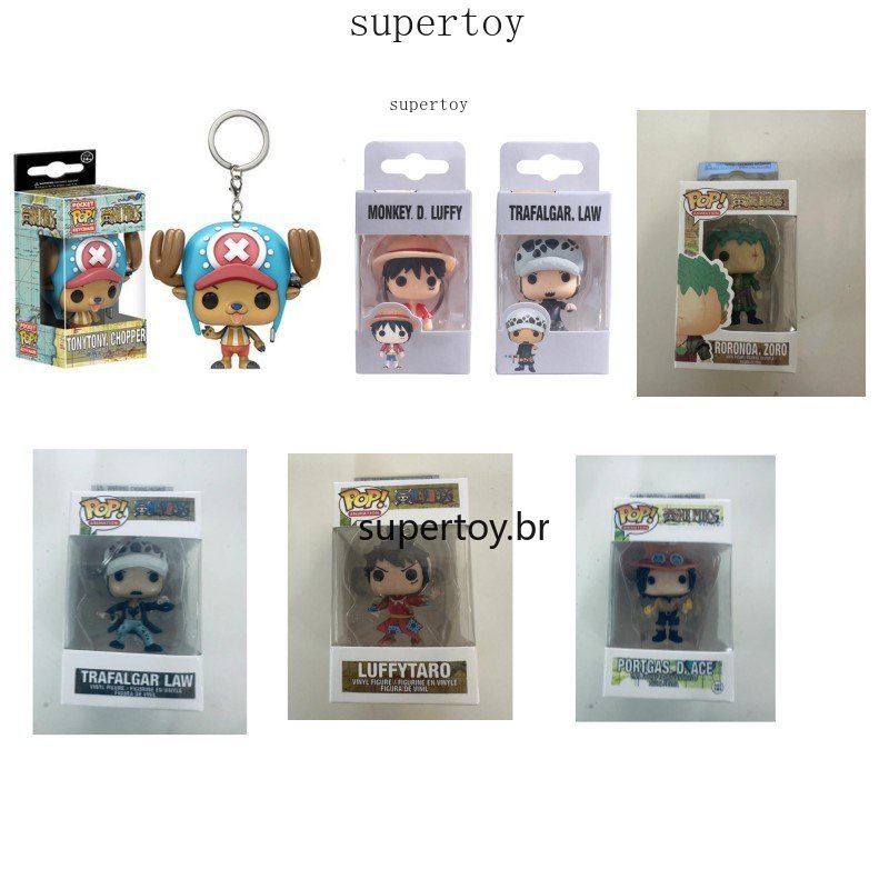 Funko Pop Keychain One Piece Luffy Chopper Zoro Ace Law Action Figure ...