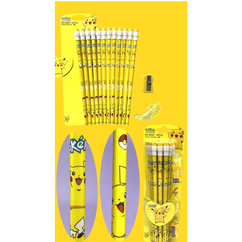 Cartoon HB Pencil Pokemon Kids Pencil Kawaii Student Stationery ...