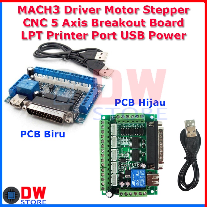 Mach 3 MACH3 CNC 5 Axis USB Breakout Board BoB Stepper Motor Driver ...