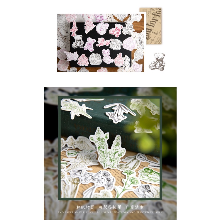 ENWEI 45Pcs Retro Collection Series Vintage Butterfly Journal Stickers ...