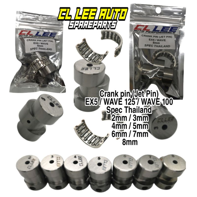 CRANK PIN JET PIN JACK PIN EX5 CLASS DREAM WAVE 100 KRISS 100 E-BONUS ...