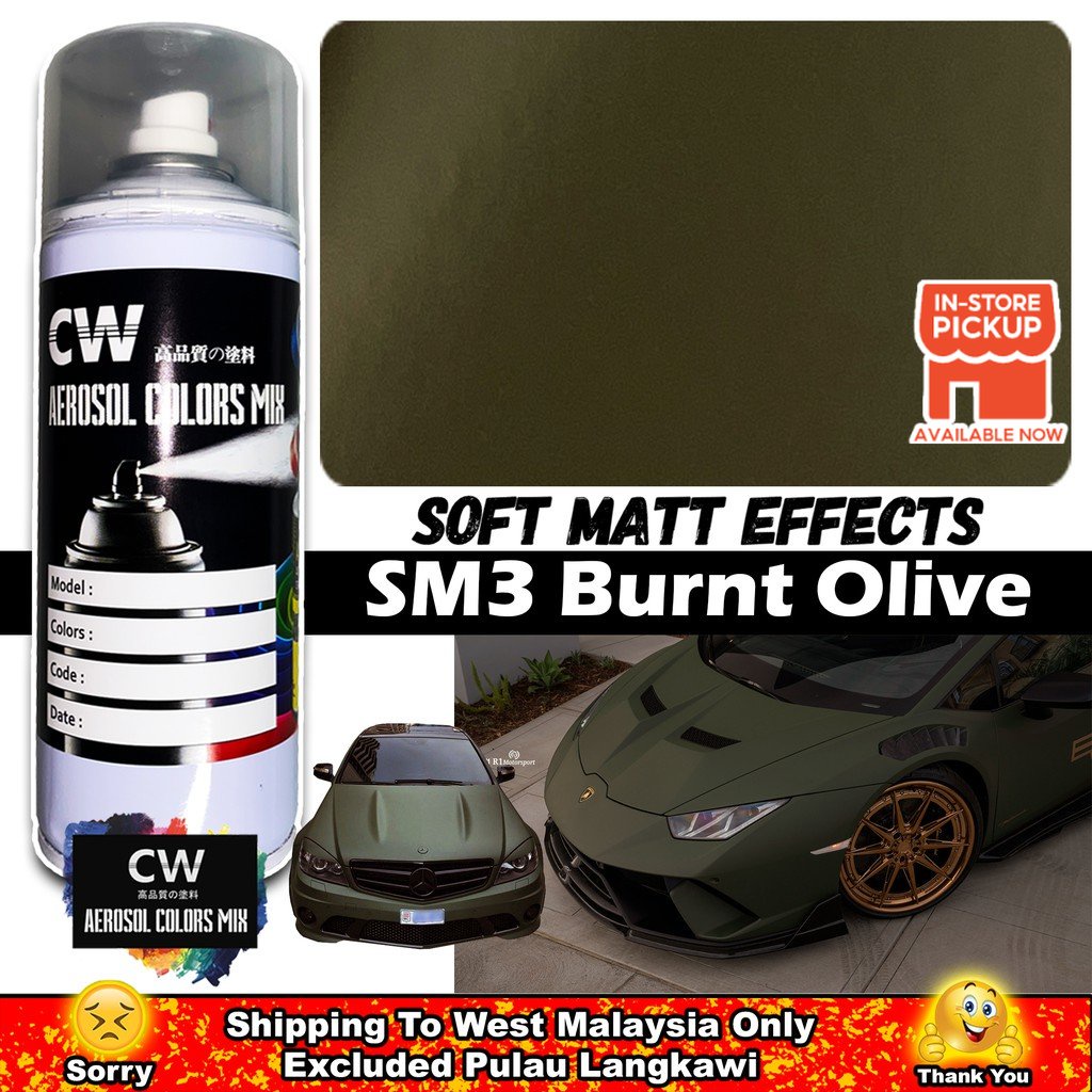Matte Burnt Olive SM3 Camo Green Brown 】 CW Aerosol Cat Spray Bottle ...