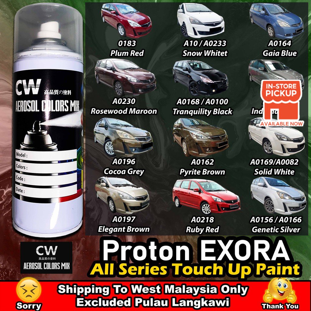[ PROTON EXORA ] Touch Up Paint All Colors 🚗 Aikka CW Spray 370ml Exora ...