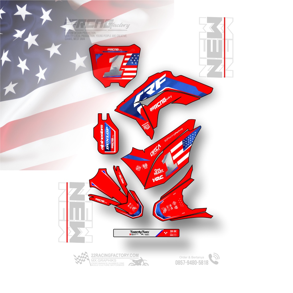 Custom CRF FULLBODY Sticker DECAL Can Add Name/Number/SPONSOR | Shopee ...