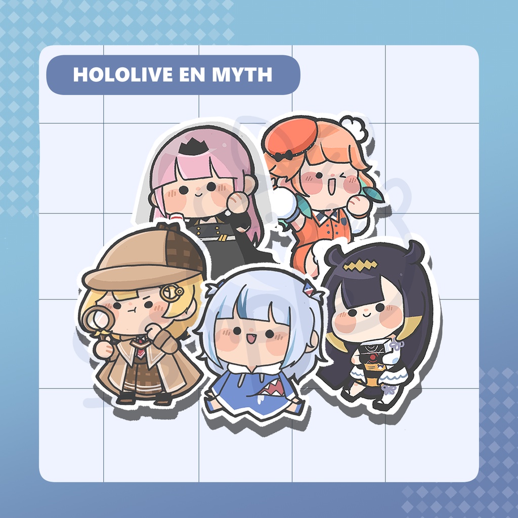 Hololive English Myth Laminated Vinyl Stickers nimica shop | Shopee ...