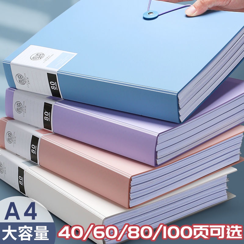 A4 File Display Book Folder 40/60/80Pages Transparent Insert Pocket ...