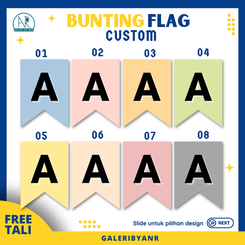 GANTUNGAN Anr- Custom Bunting Flag | Hbd Happy Birthday Flag, free rope ...