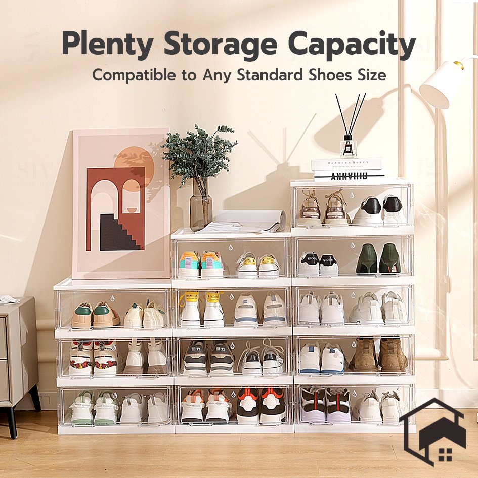 Foldable Shoe Rack Folding Shoe Cabinet Rak Kasut Plastik Plastic Shoe ...