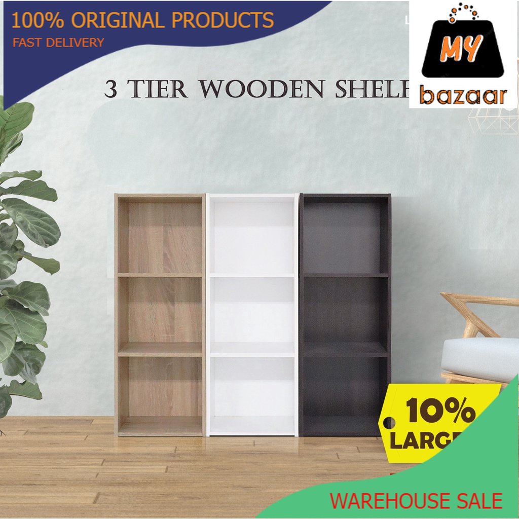 [MY BAZAAR WAREHOUSE SALE] 3 Tier Bookshelf Multipurpose Shelf / Rak ...
