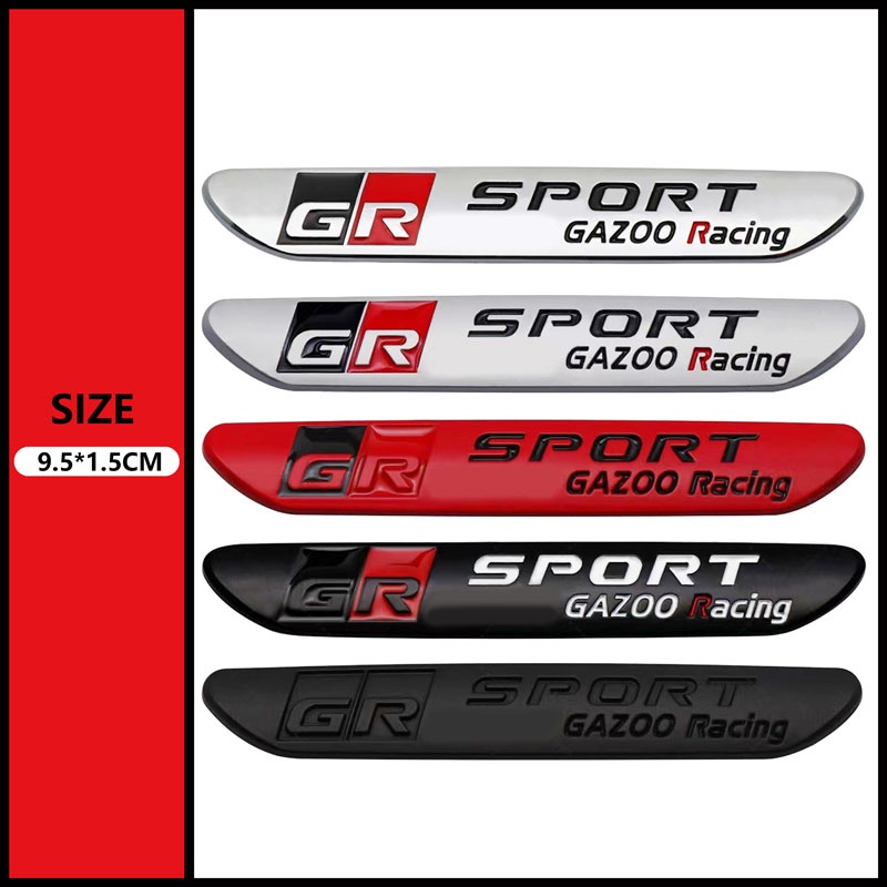 1PC GR Sport GAZOO Racing Badge Metal Car Stickers Side Body Fender ...