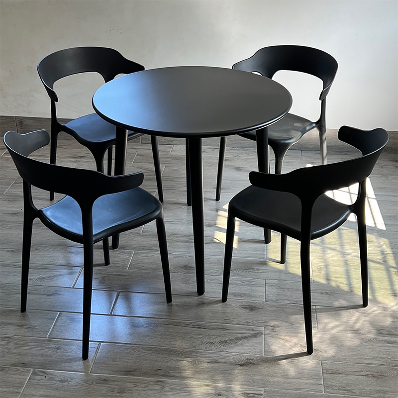 Internet celebrity carbon steel small round table outdoor dining table ...