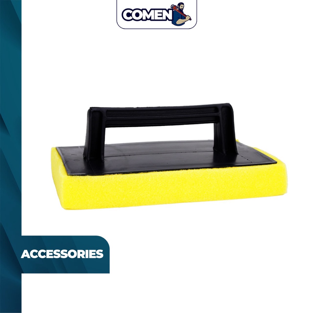 COMEN PVC Sponge Scrub (Yellow) Plaster Cement Tiles Mosaic Handle ...