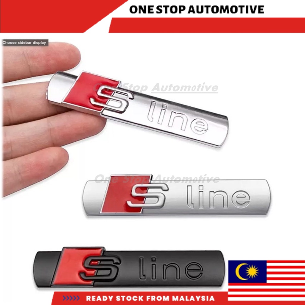 AUDI S-LINE 3D Metal Logo RS-Line Car Side Wing Emblem Car Styling Rear ...