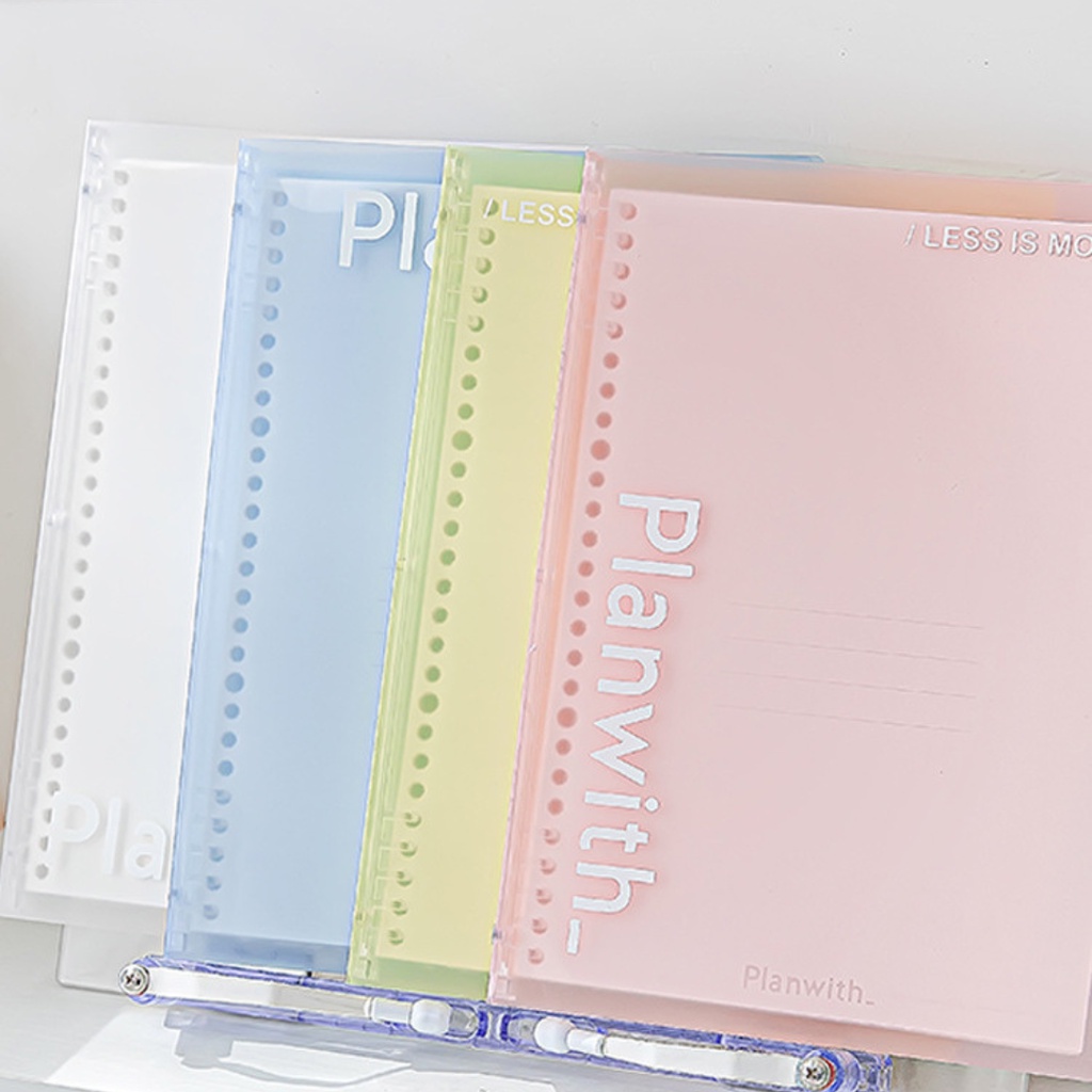 PLANWITH Binder Notebook Plastic Cover with Plastic Cuffs 4 Types Grid ...