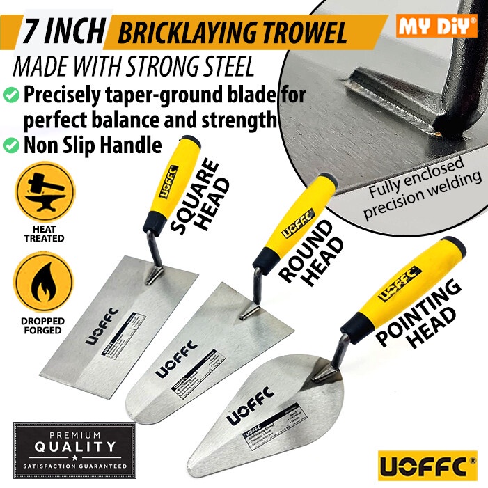 MYDIYHOMEDEPOT - UOFFC 7 inch Bricklaying Trowel Plastic Handle 1.2mm ...