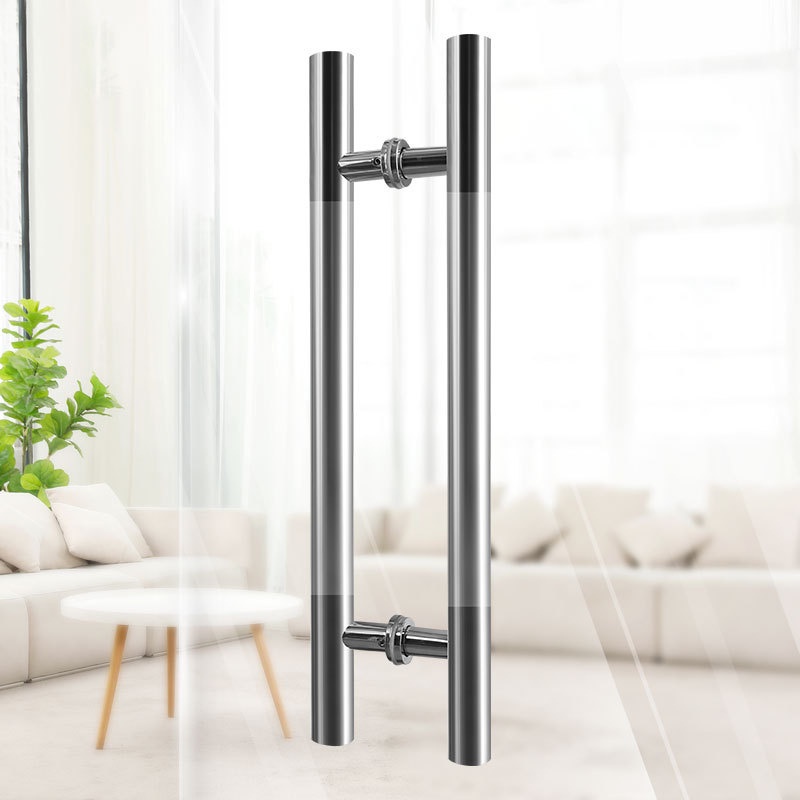 Stainless steel pull push handle tempered Glass handle door handle ...