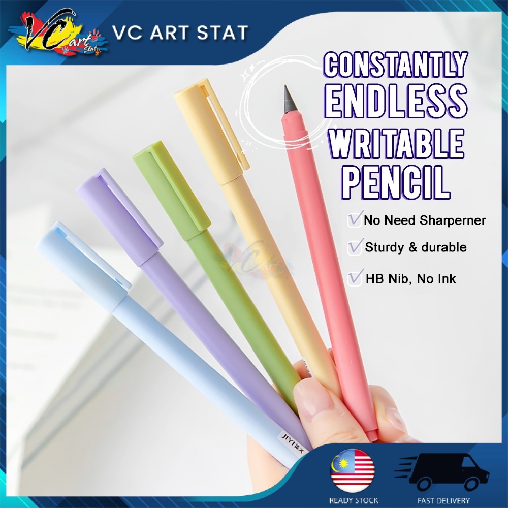 VC Art Pensel Tak Habis Tulis Endless Writable Pencil Black No Need ...