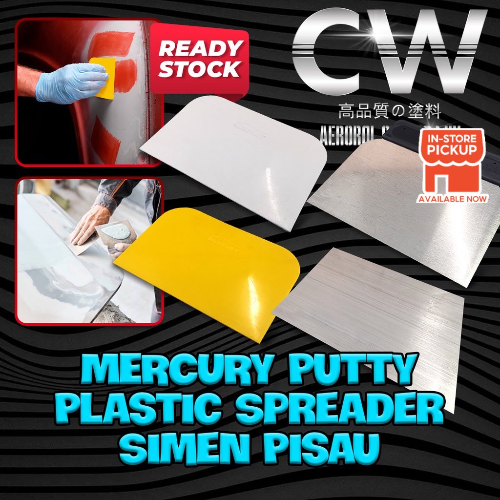 Putty Spreader BESI / PLASTIK / STAINLESS STEEL Simen Pisau Paint ...