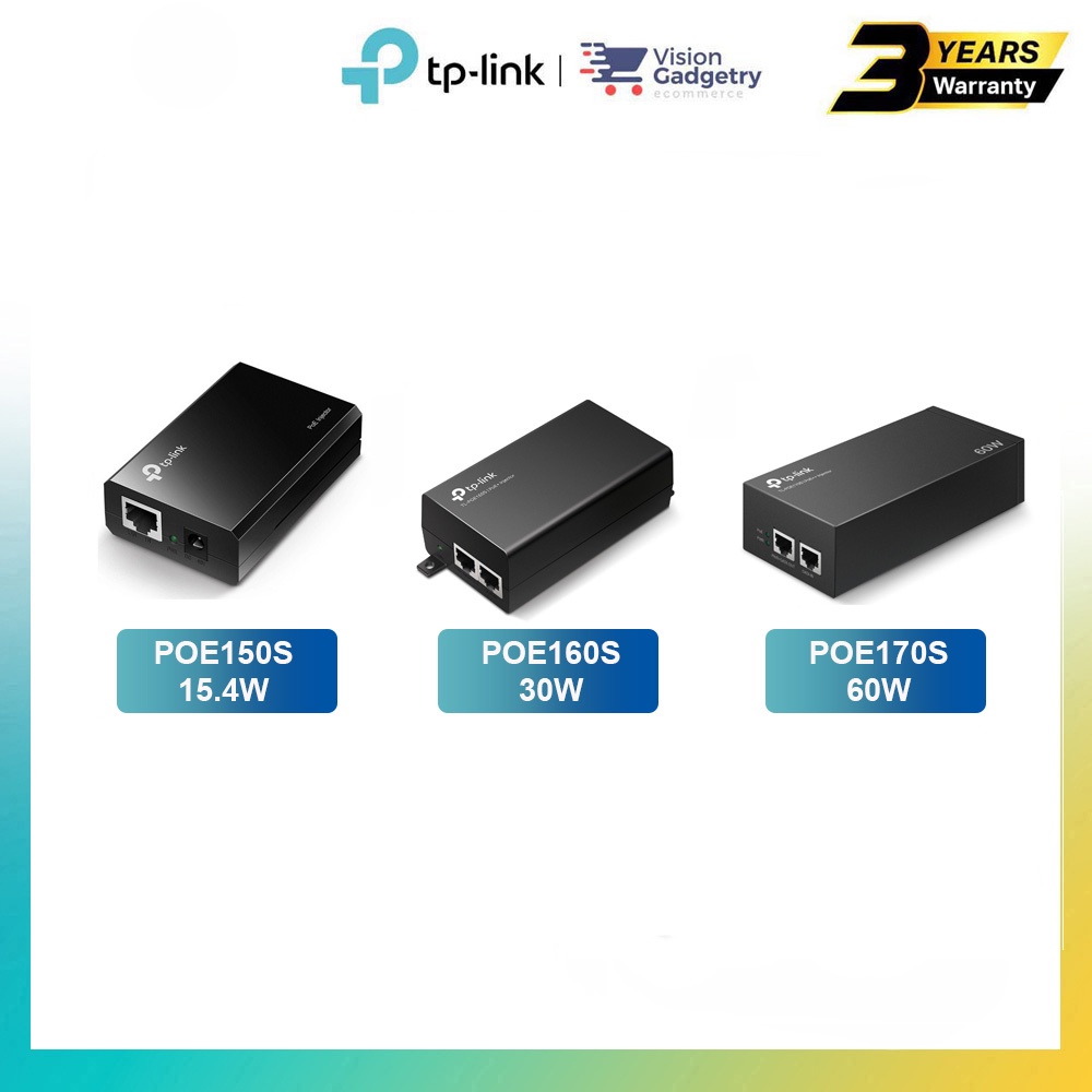 TP-Link TL-POE150S TL-POE160S TL-POE170S POE POE+ POE++ INJECTOR 15.4W ...