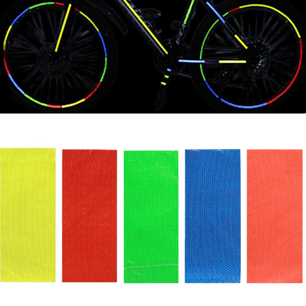 8 Pcs Reflective Bike Tire Sticker Wheel Spoke Tube Strip Safety ...