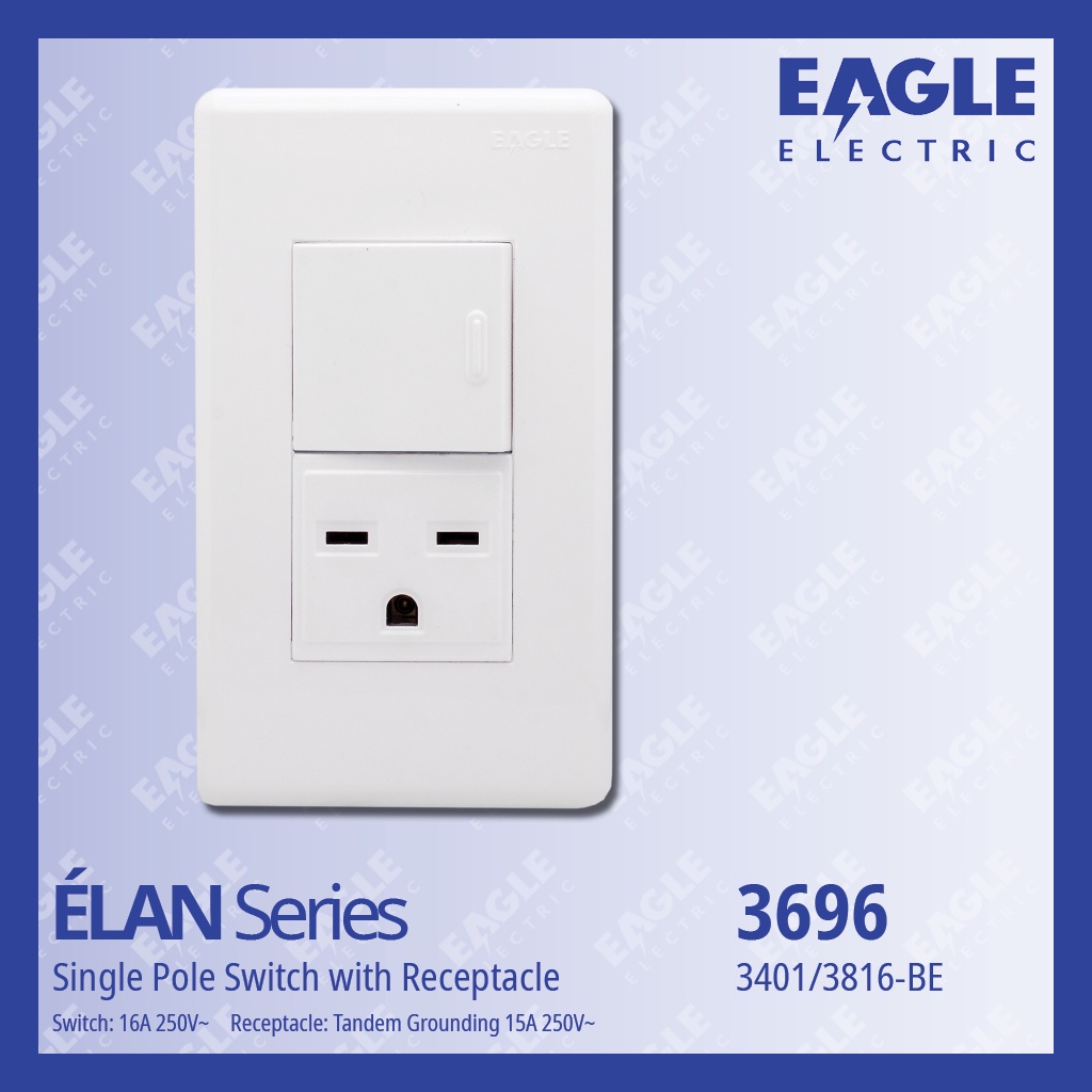 EAGLE 3696 [3401/3816-BE] ÉLAN Single Pole Switch with Tandem Grounding ...