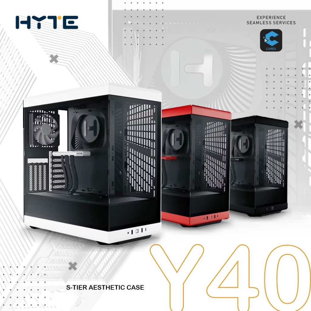 # HYTE Y40 [ BLACK / WHITE / RED / SNOW WHITE ] - S-Tier Aesthetic ATX ...
