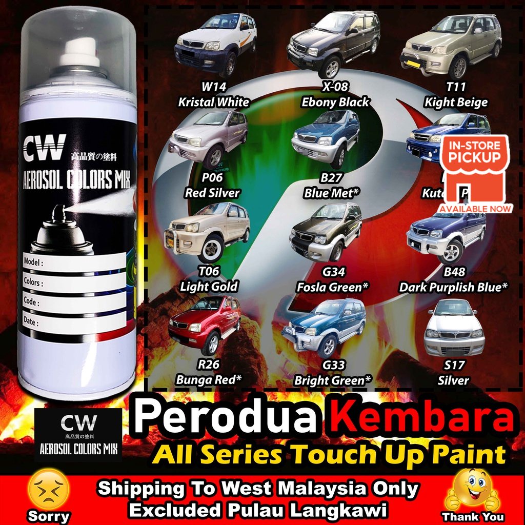 [ Perodua Kembara ] Touch Up Paint Colors CW Aikka Aerosol DIY Cat ...