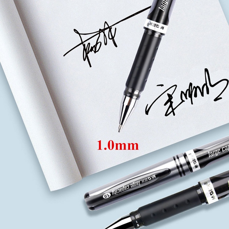 1.0mm Black Sign Pens Large-capacity Bold Office Gel Signature Pen ...