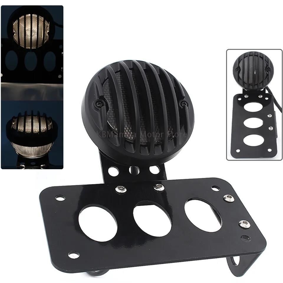 Motorcycle Rear License Plate Bracket Taillight 12V Brake Tail Light ...