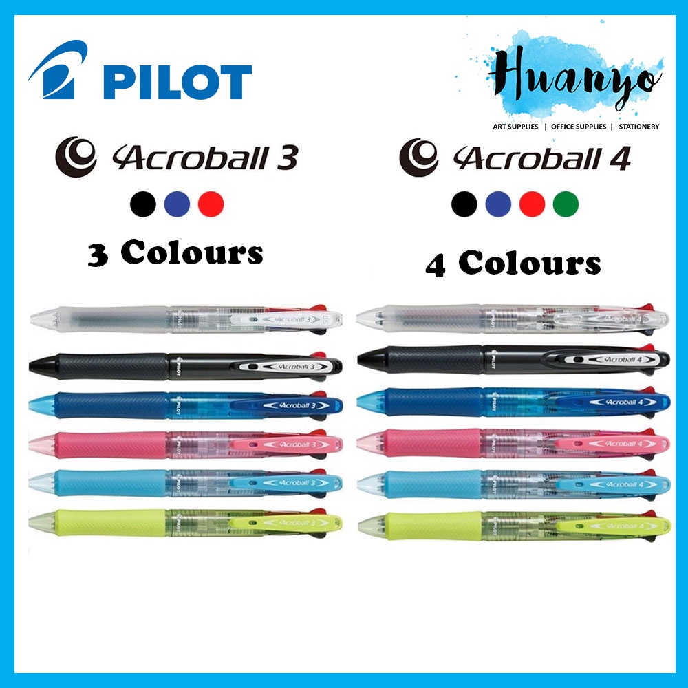 Pilot Acroball 3 / 4 Multi Color Ballpoint Pen, 0.7mm, + 4 Color Ink ...