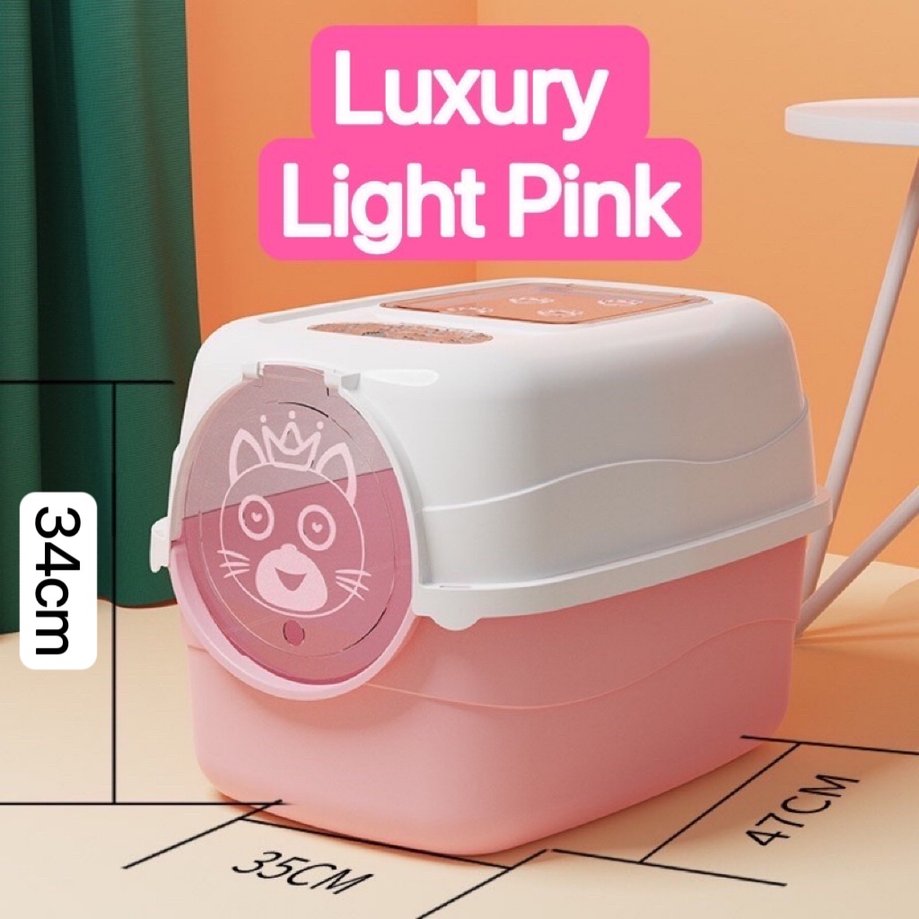 😺READY STOCK😺 Luxury Cat Toilet Fully Covered Enclosed Litter Box ...
