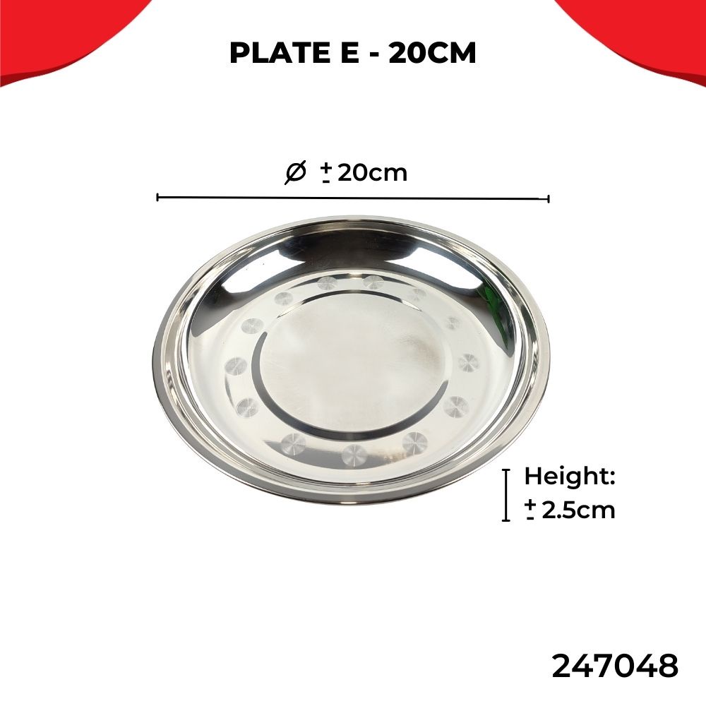 SUPERSAVE Stainless Steel Plate Dish Serving Food Kitchen Tableware ...