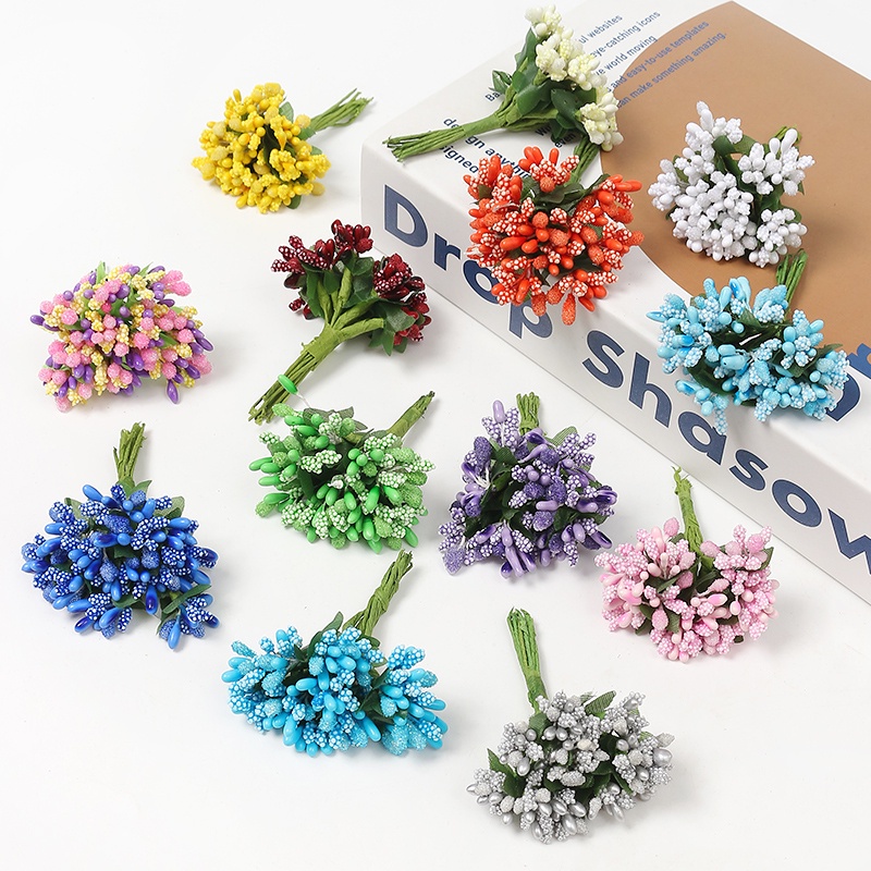 Mini Bouquet 8CM Multicolor Artificial Stamen Flower Bouquet Fake ...