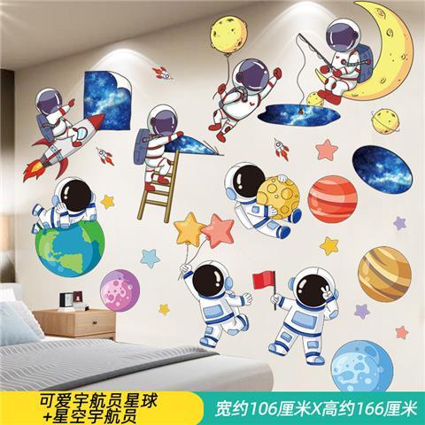 Muka dinding aksesori stiker angkasawan dinding stiker angkasa planet ...